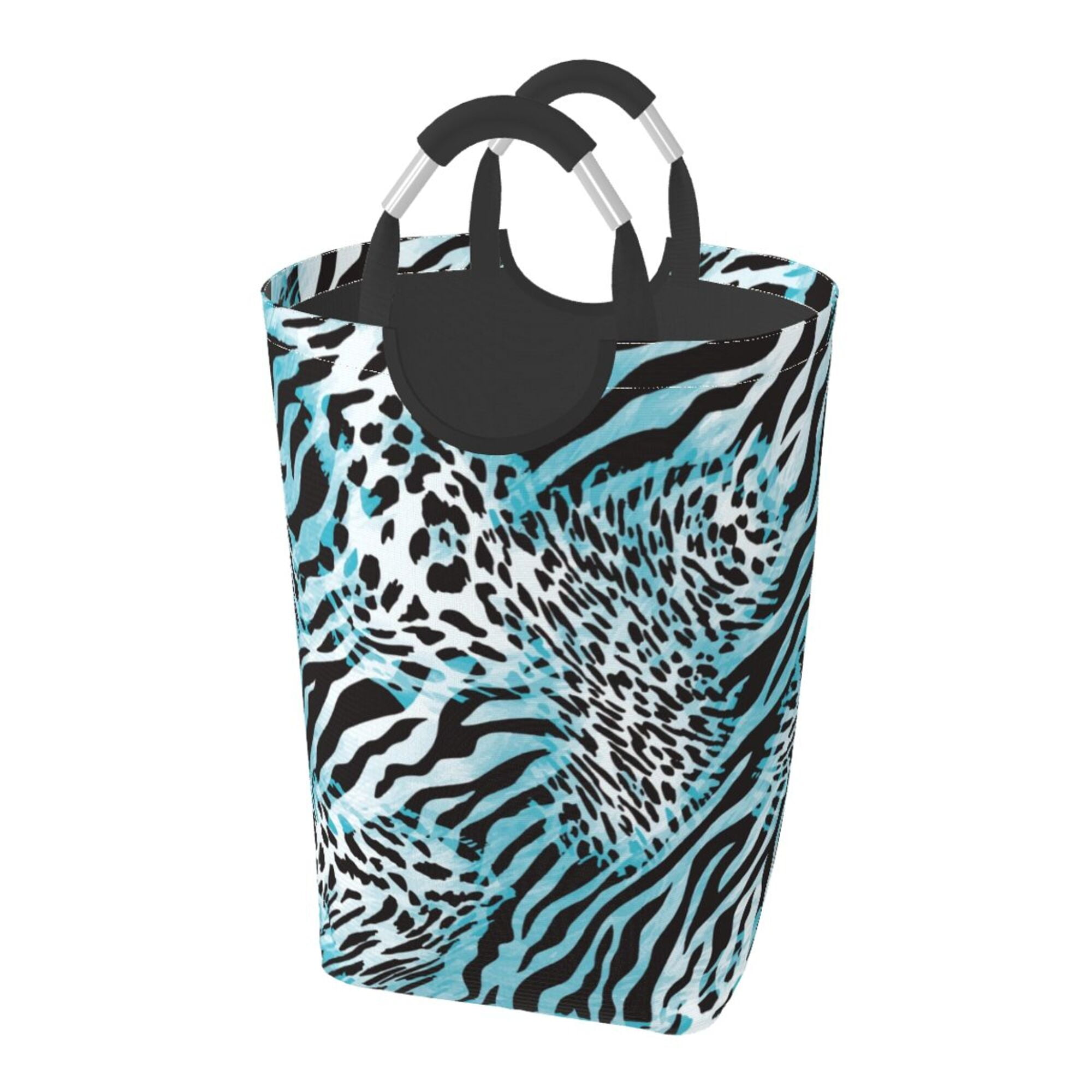 DouZhe 50L Rectangular Laundry Basket, Zebra Leopard Print Animal ...