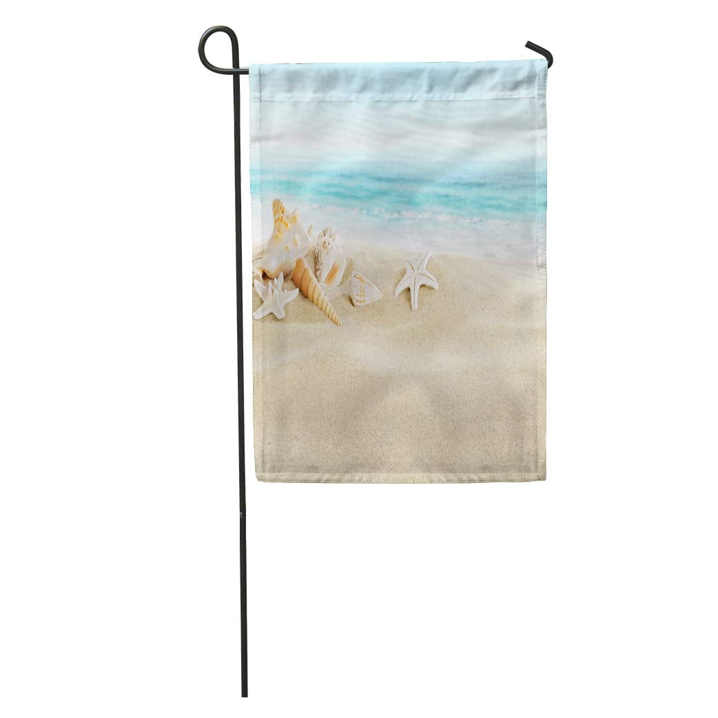 SIDONKU Blue Sand Shells on Sandy Beach Summer Sea Ocean Seashell ...