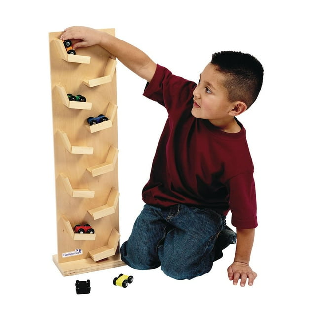 Excellerations Two-Sided Wooden Racing Tower with Cars - Walmart.com