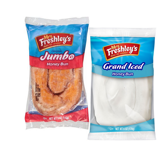 Mrs. Freshley's Grand White Iced & Jumbo Honey Buns, Variety 12-Pack ...