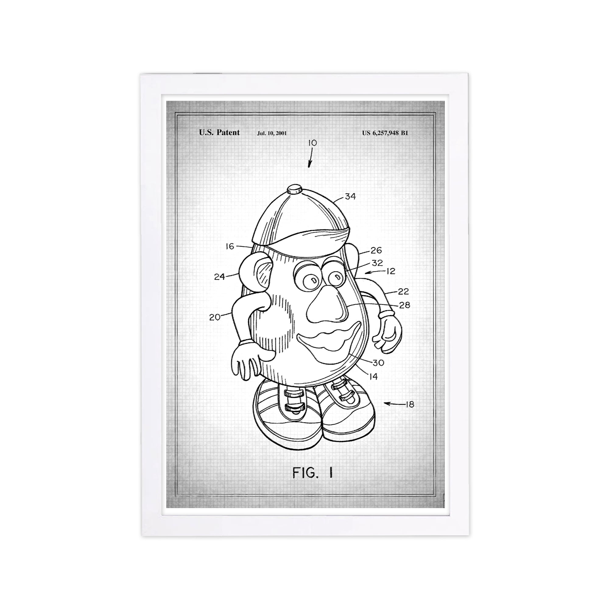 Wynwood Studio 'Mr Potato 1980 Gray' Symbols and Objects Framed Wall ...