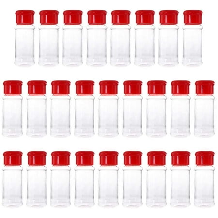 Yarnow 25PCS Clear Plastic Spice Bottles Jars Containers Herbs Powders ...