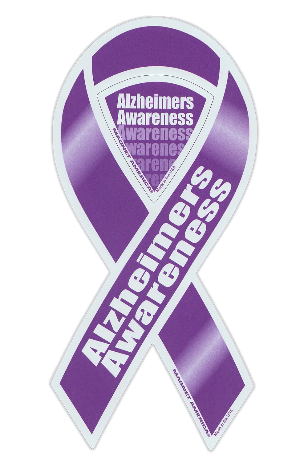 Magnetic Bumper Sticker - Alzheimer's Awareness - Ribbon Shaped Support ...