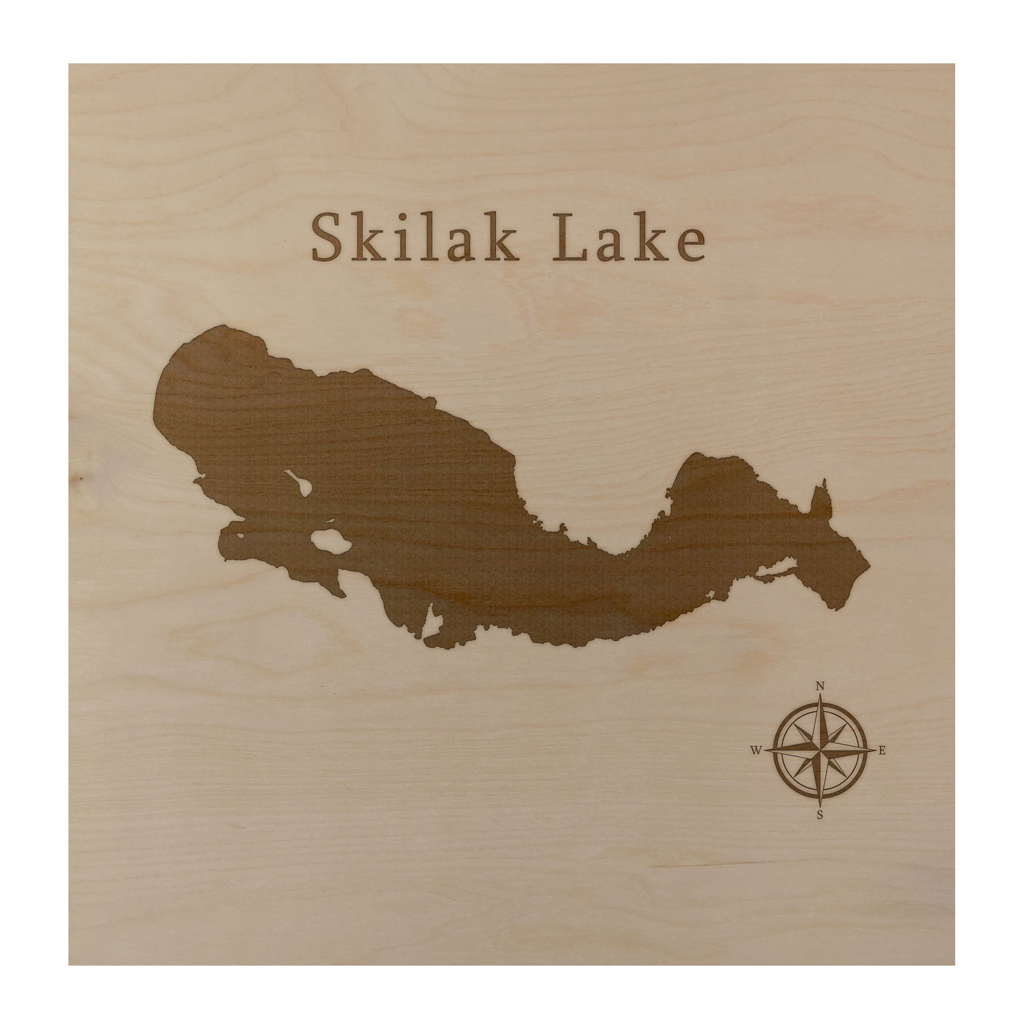 Skilak Lake Map 24x24" Wood Wall Art Office Decor Gift Engraved Alaska ...