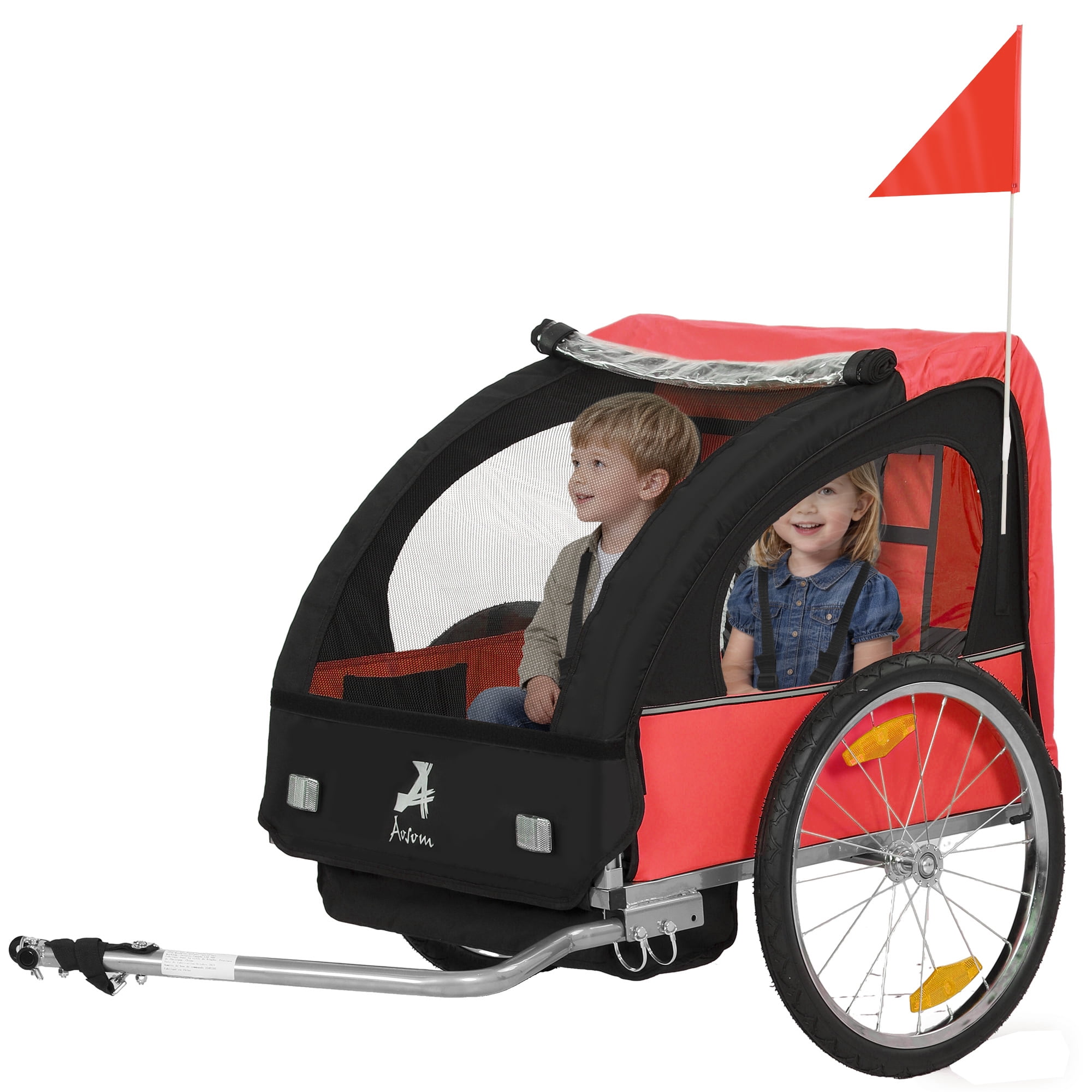 Click here for Aosom 2-Seat Kids Child Bicycle Trailer  Red 51.25... prices