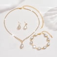 DESIGNICE Bride Crystal Necklace Earrings Set Bridal Wedding Jewelry ...