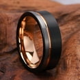 8mm Wide Tungsten Steel Ring Flat Electroplating Two-color Face Black ...