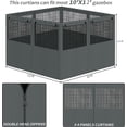 Gazebo Privacy Curtains 10' x 12' with Mosquito Windows, 4-Panels Side ...