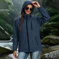 TGSLY Hooded Rain Jacket Tops for Women Full-Zip Long Sleeve Solid ...