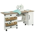 Bowery Hill Hobby Work Sewing Craft Table, Adjustable Spaces, Large ...