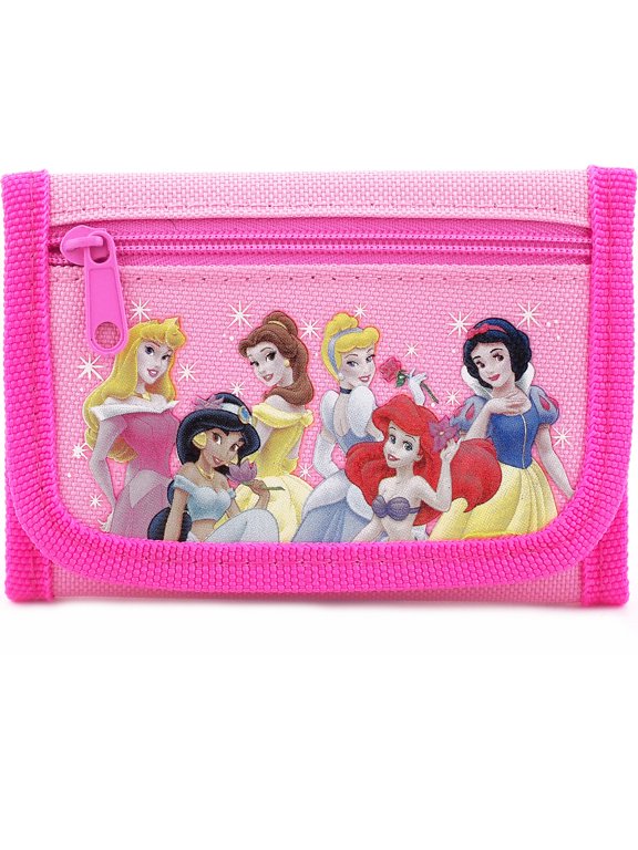 Disney Princess Wallet -Gril Pink Wallet with Zipper Closure - Walmart.com