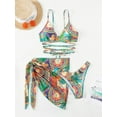 3 Pieces String Bikinis 2024 Women Sexy Swimsuit With Skirt Printed