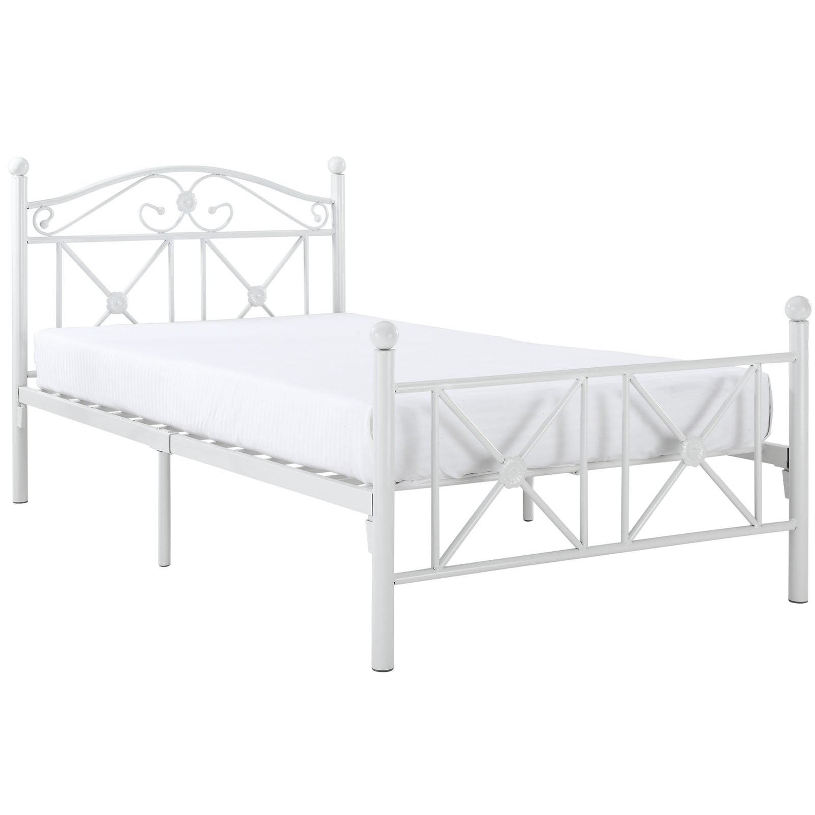 Modern Contemporary Bedroom Twin Bed Frame White - Walmart.com