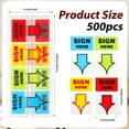 Unbranded, Sign Here Stickers, 500pcs, 4 Colors Adhesive Labels ...