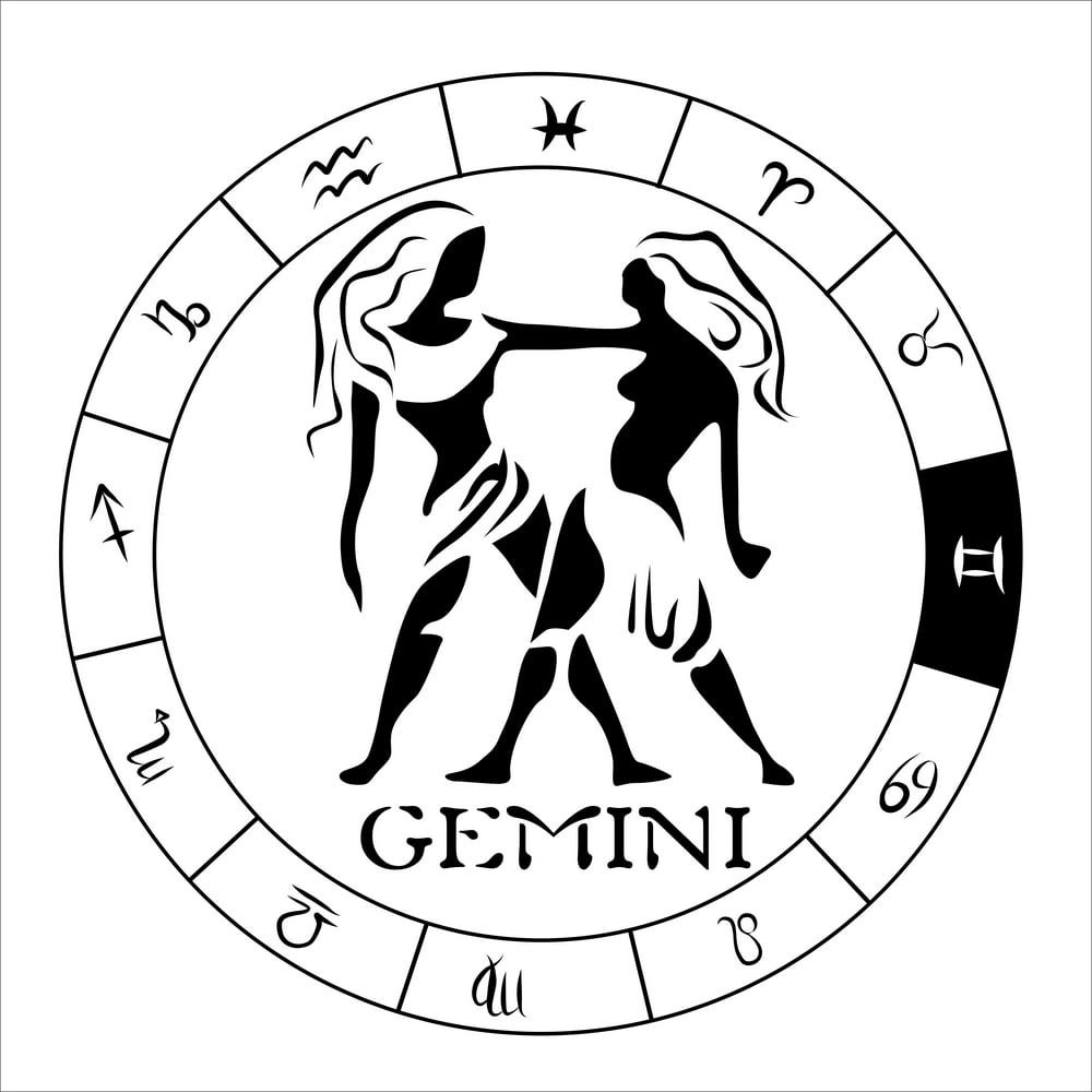 DIY Zodiac Sign Gemini Wall Art Decal - Stick And Peel Vinyl Adhesive ...