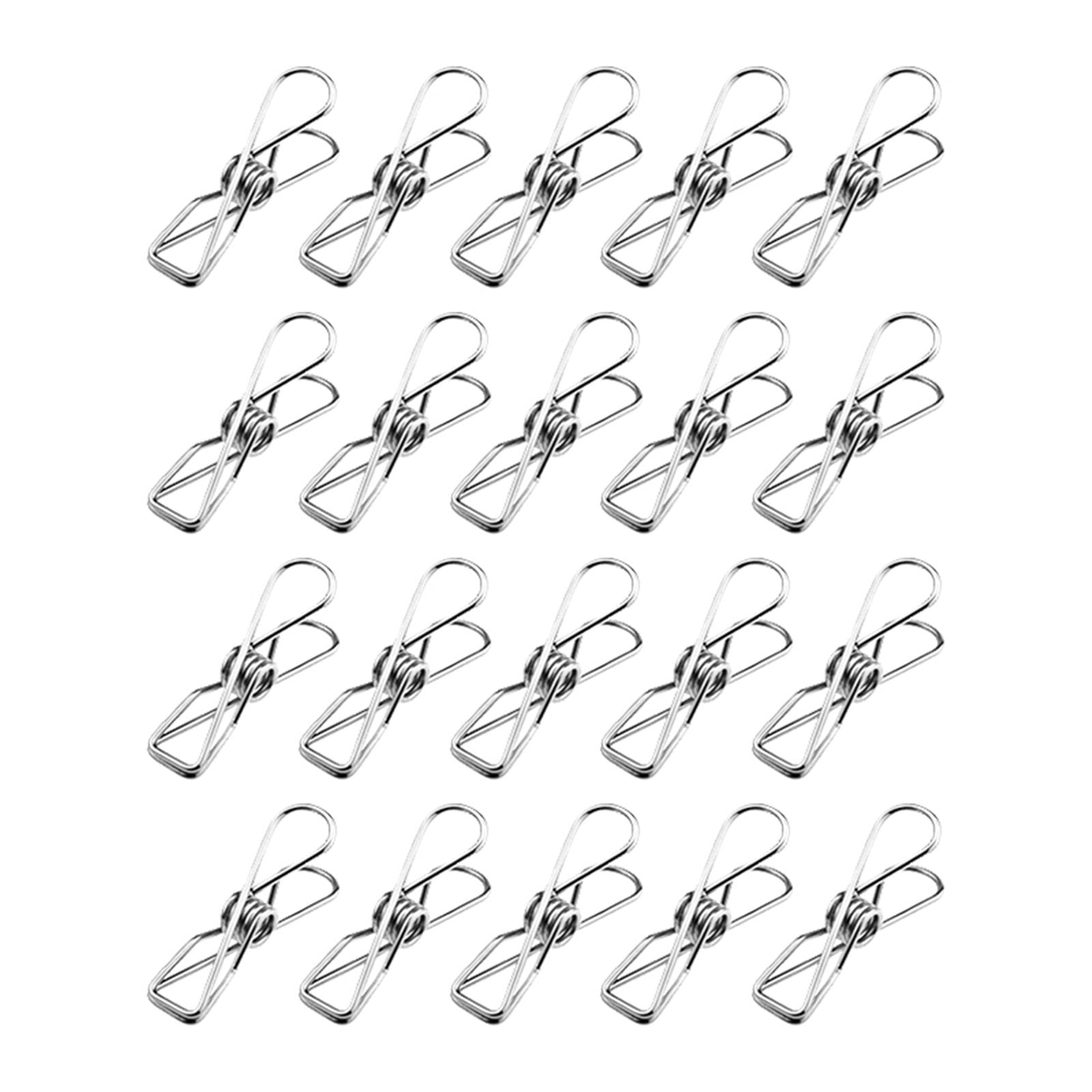 Paquete De 20 Pinzas De Acero Inoxidable Para La Ropa, Clips Utilitarios, Ganchos, Pinzas Para ...