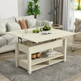 Modern Lift Top Coffee Table with Open Storage Shelf, Wood Lift ...