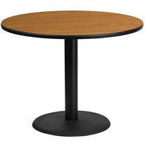 Pemberly Row 30" x 60" Restaurant Dining Table in Black and Walnut ...