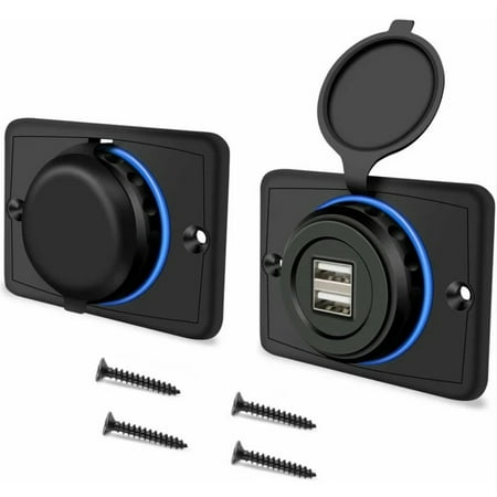 Waterproof Dual USB Charger Socket, 12V/24V USB Charging Socket Panel ...