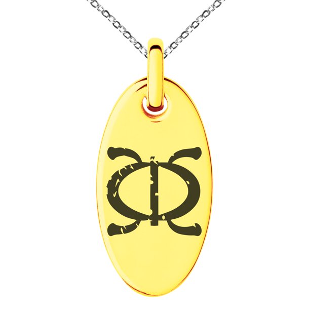 Stainless Steel Ancient Tribal Perseverance Rune Engraved Small Oval ...