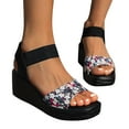 Women's Strappy Wedges Open Toe Ankle Strap Sandals Comfort Dress Shoes ...