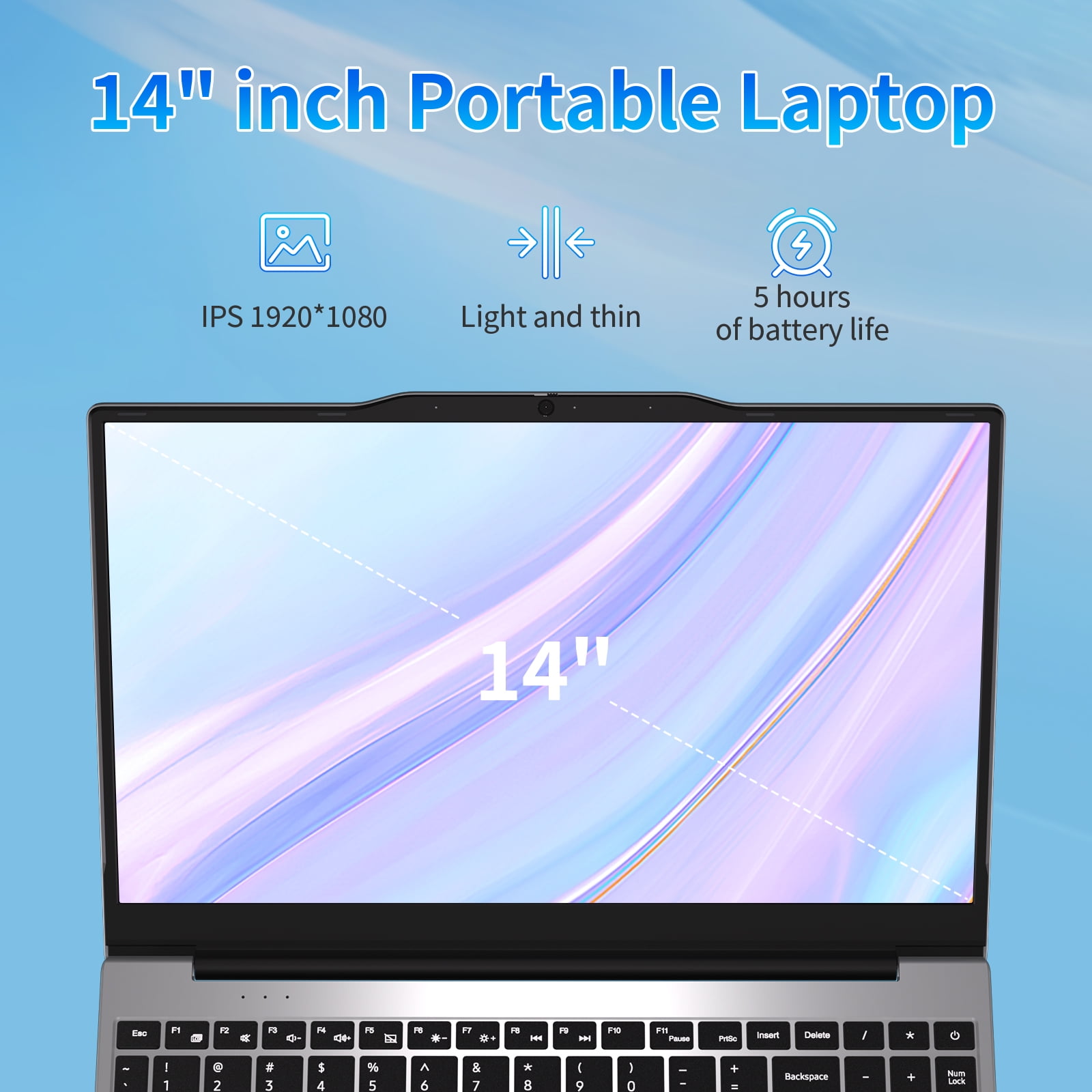 14.1-inch Ultra-Lightweight Laptop Intel Quad-Core N5095 8GB 14.1-inch Ultra-Lightweight Laptop Intel Quad-Core N5095 8GB