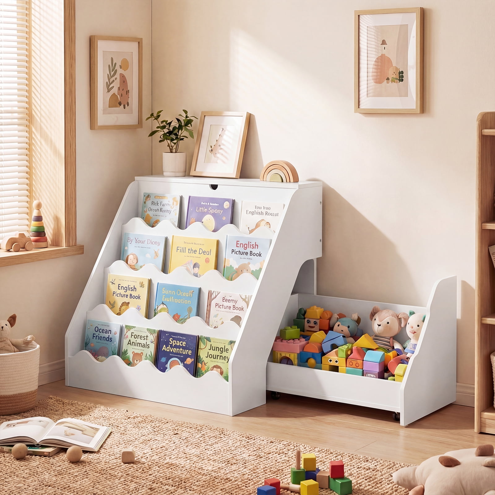 Click here for Costway Kids Bookshelf & Toy Storage Organizer Wit... prices