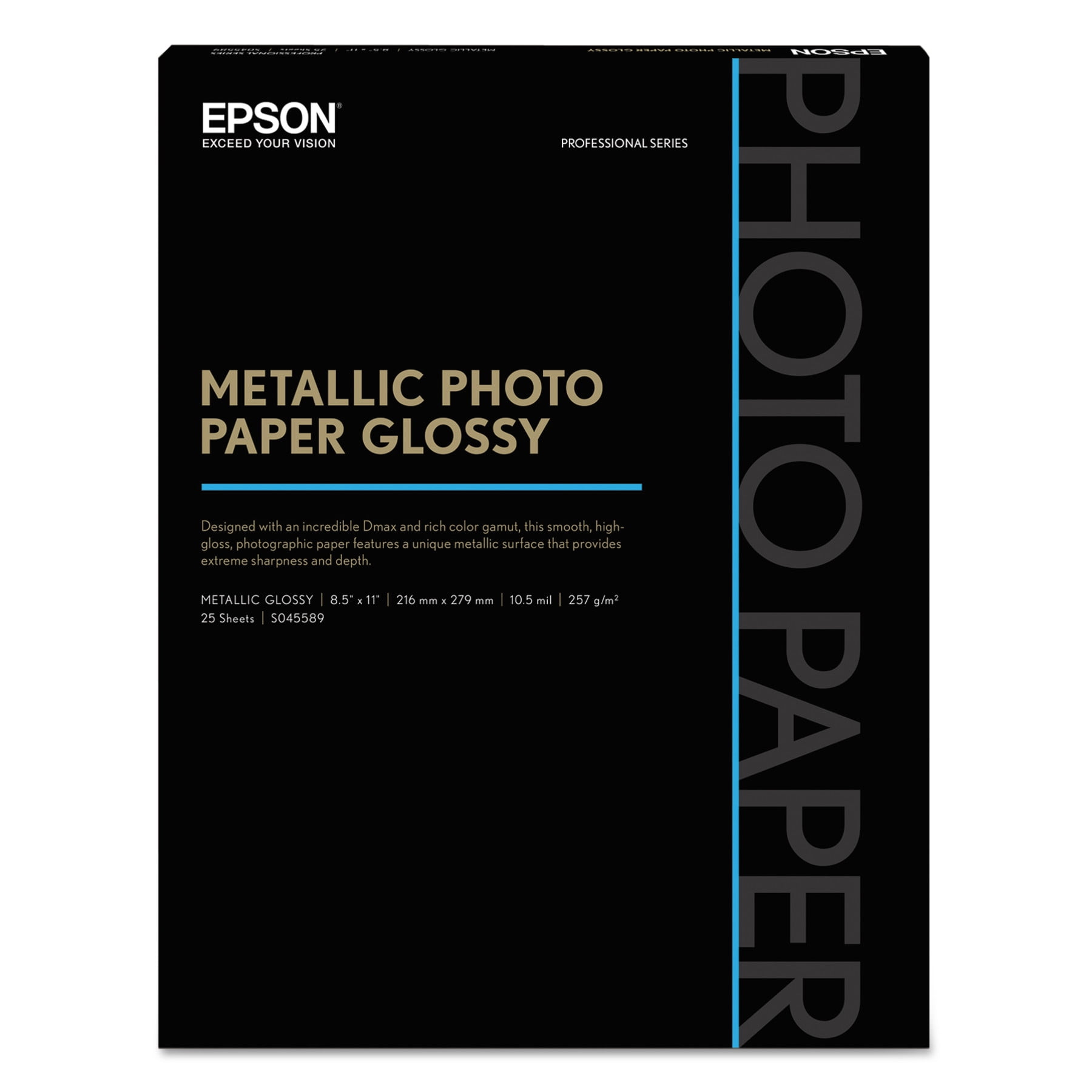 Epson Professional Media Metallic Gloss Photo Paper, 10.5 mil, 8.5 x 11 ...