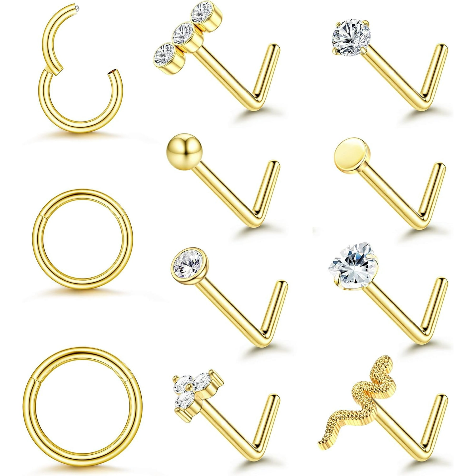 Click here for Salafire 14k Gold Filled Nose Rings For Women 18g... prices