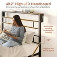 Bestier Full Size Bed Frame with 49.2" High LED Storage Headboard Shelf ...