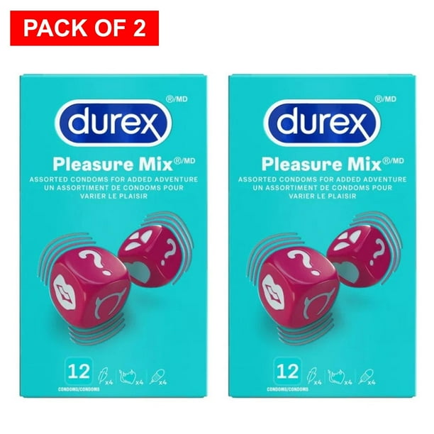Durex Pleasure Mix Assorted Condoms, 12 in 1 pack (Pack of 2) $14.99 ea ...