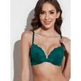 Deyllo Womens Sexy Lace Push Up Padded Plunge Add Cups Underwire Lift