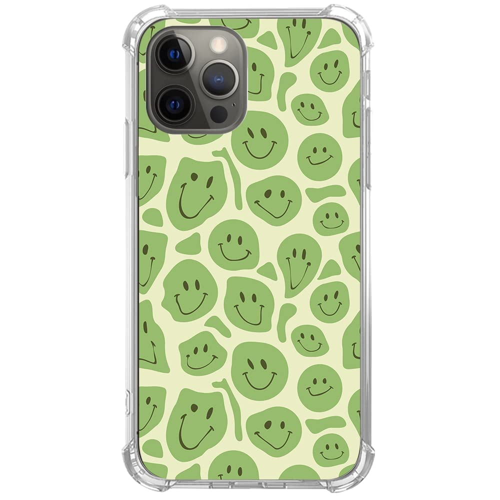 Green Smiley Face Case Case for iPhone 13 Pro,Aesthetic Art Design TPU ...