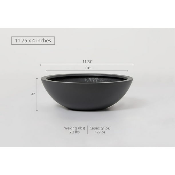 Large Nordic Minimalist Fiberstone Lightweight Round Low Bowl Planter ...