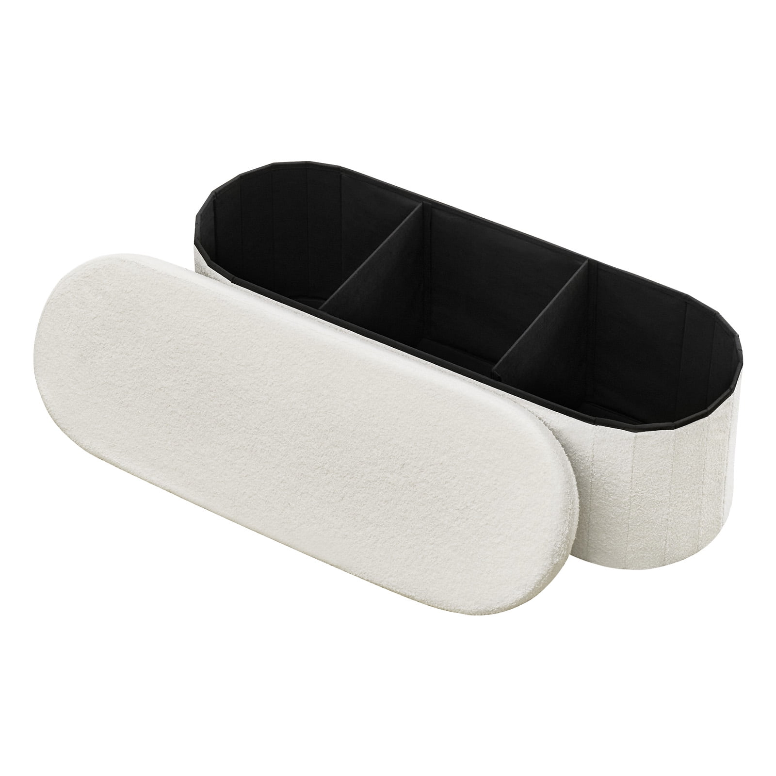 Click here for Vevor Oval Storage Ottoman Bench  Foldable Teddy F... prices