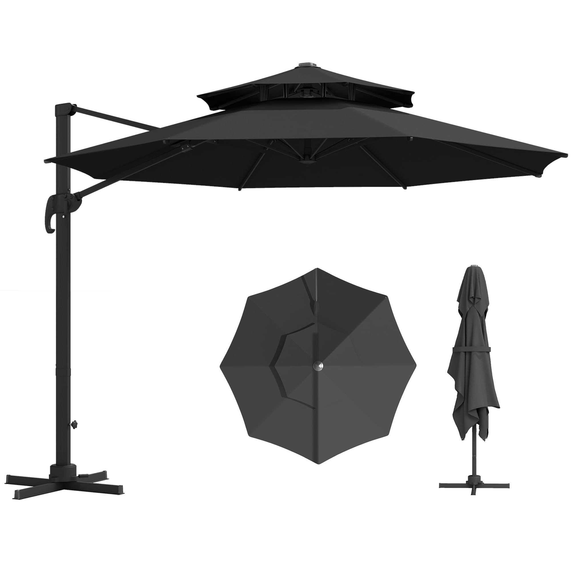 Click here for Outsunny 11ft Outdoor Cantilever Umbrella Rotatabl... prices