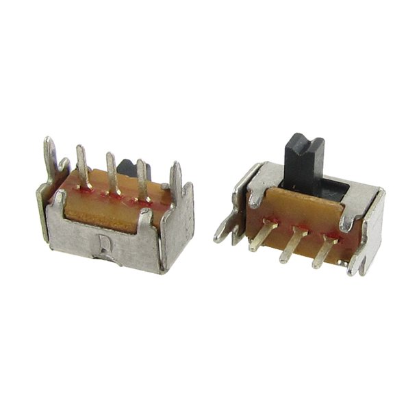 50pcs ON/ON 2 Position 3 Pin 1P2T SPDT Panel PCB Slide Switch Right Angle - Walmart.com