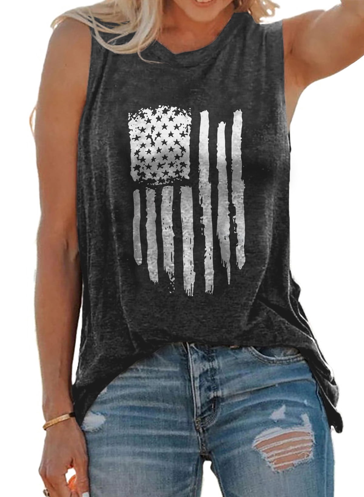 Eytino Graphic Tank Tops for Womens Summer Casual Loose Sleeveless ...