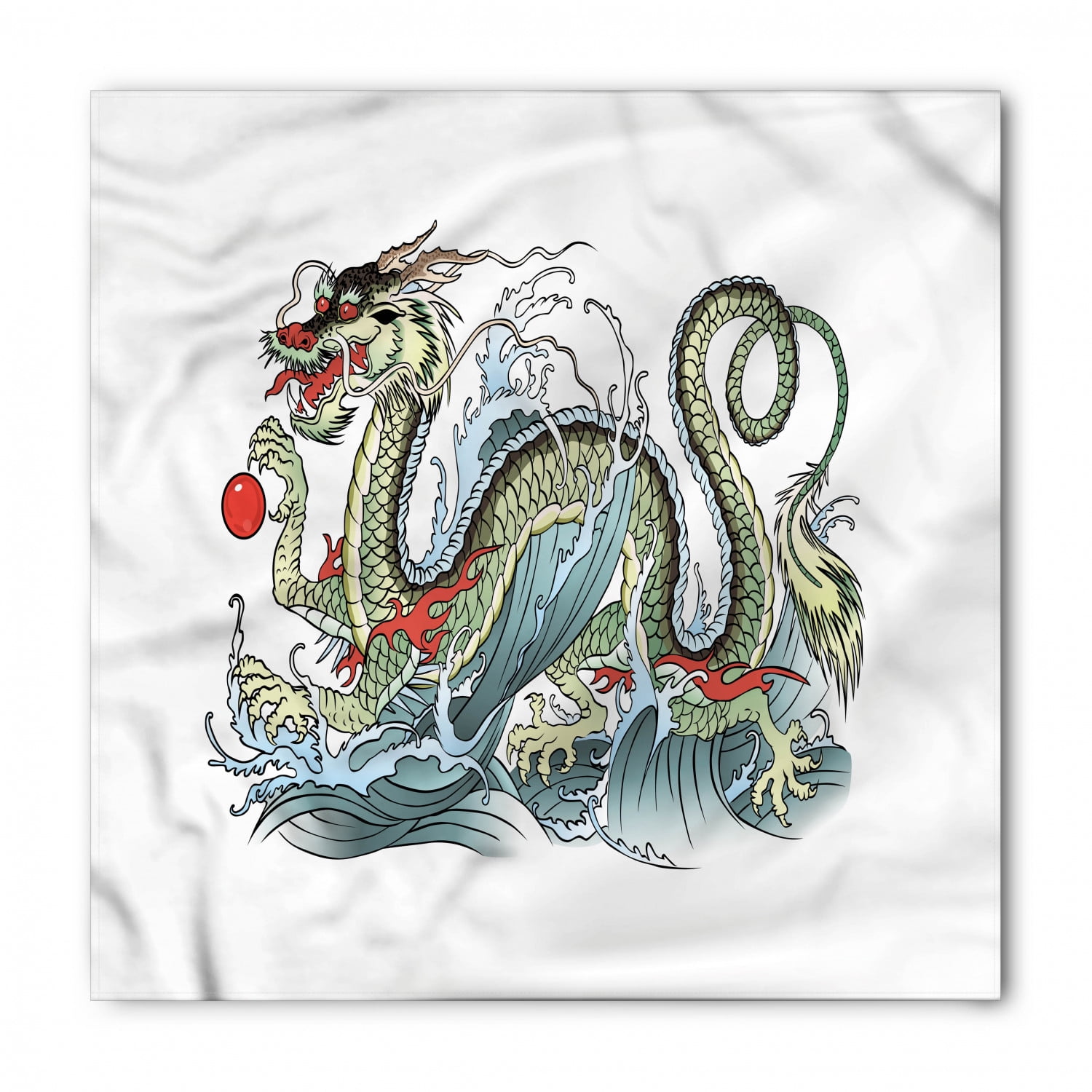 Japanese Dragon Bandana, Eastern Creature, Unisex Head and Neck Tie, by ...