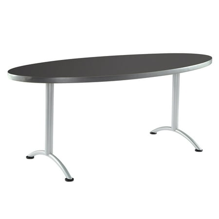 Iceberg ARC Oval Table, 36"x72", Graphite Top/Silver Legs - Walmart.com ...
