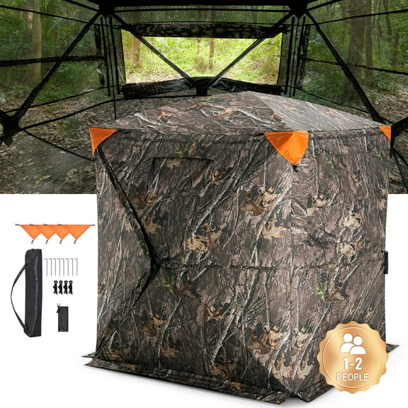 TIDEWE Hunting Blind, Double Ground Blinds 270° See Through for 3-in-1 ...