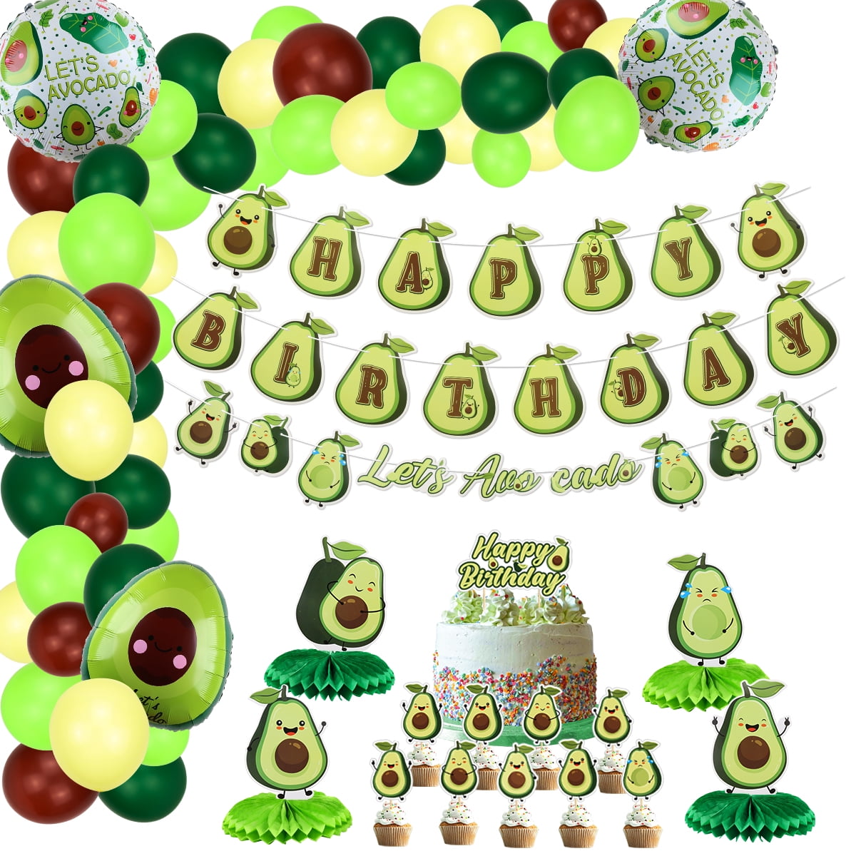 Fruit Avocado Party Decorations, Cute Avocado Theme Birthday Party ...