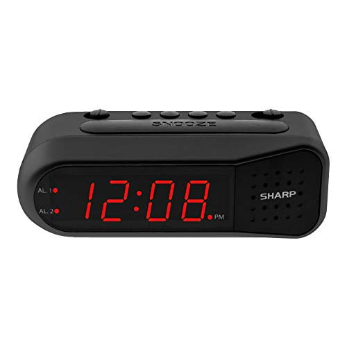 Click here for Sharp Digital Alarm Clock - Black Case With Red Le... prices