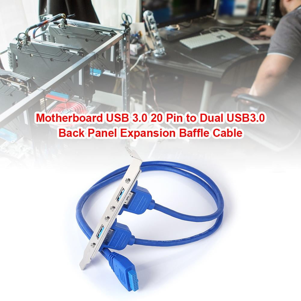 Motherboard USB 3.0 20 Pin to Dual USB3.0 Back Panel Expansion Baffle ...