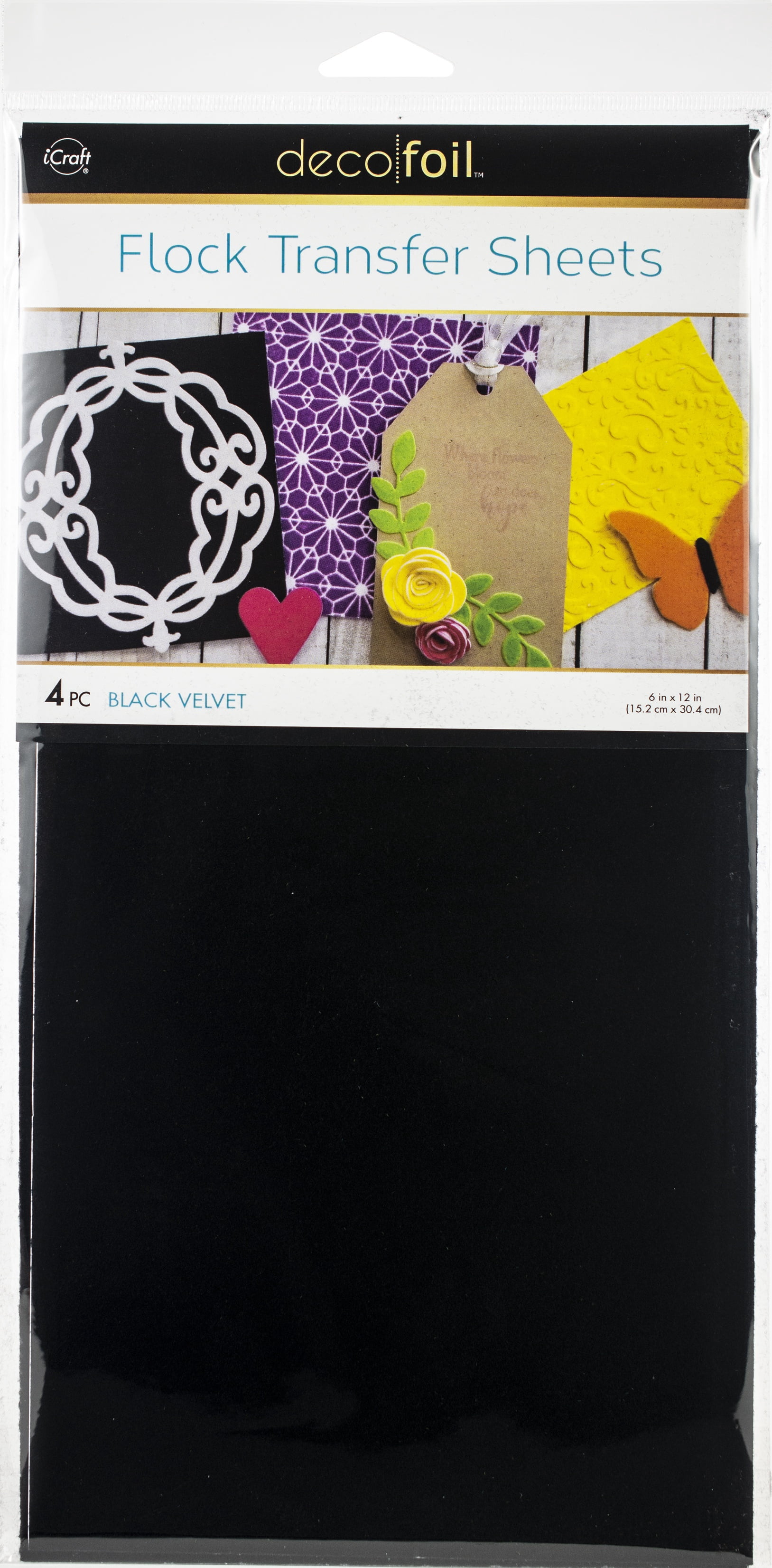 Deco Foil Flock Transfer Sheets 6"X12" 4/Pkg-Black Velvet | Walmart Canada