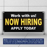 Now Hiring Work with us! Apply Today 13 oz Heavy Duty Vinyl Banner ...