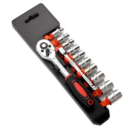 Ratchet Socket Wrench Set, Mechanic Tool Kit and Sockets Set with Quick ...
