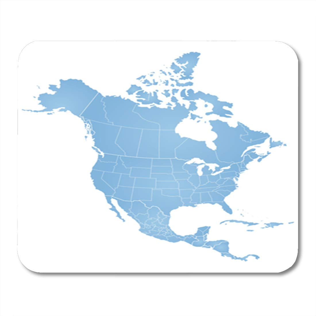 SIDONKU Blue States Map of North America Outline Globe United ...