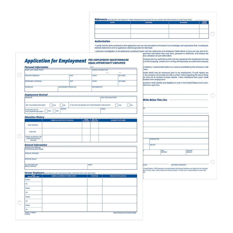 Medical Employment Application Template