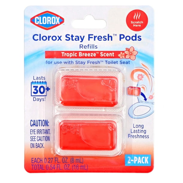 Clorox Stay Fresh Pods Toilet Seat Refills 2-Pack, Tropic Breeze ...
